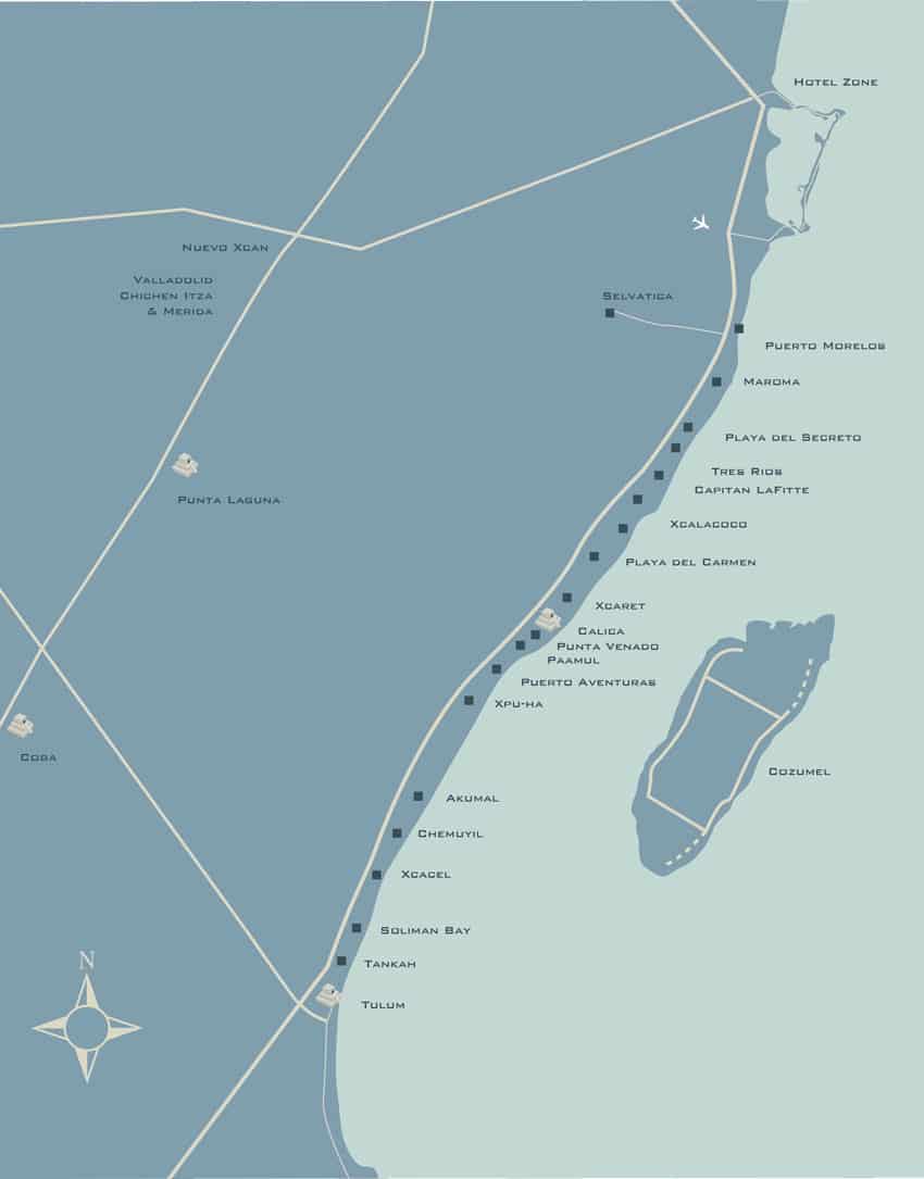 Riviera Maya Map – Brisa Caribe Rentals